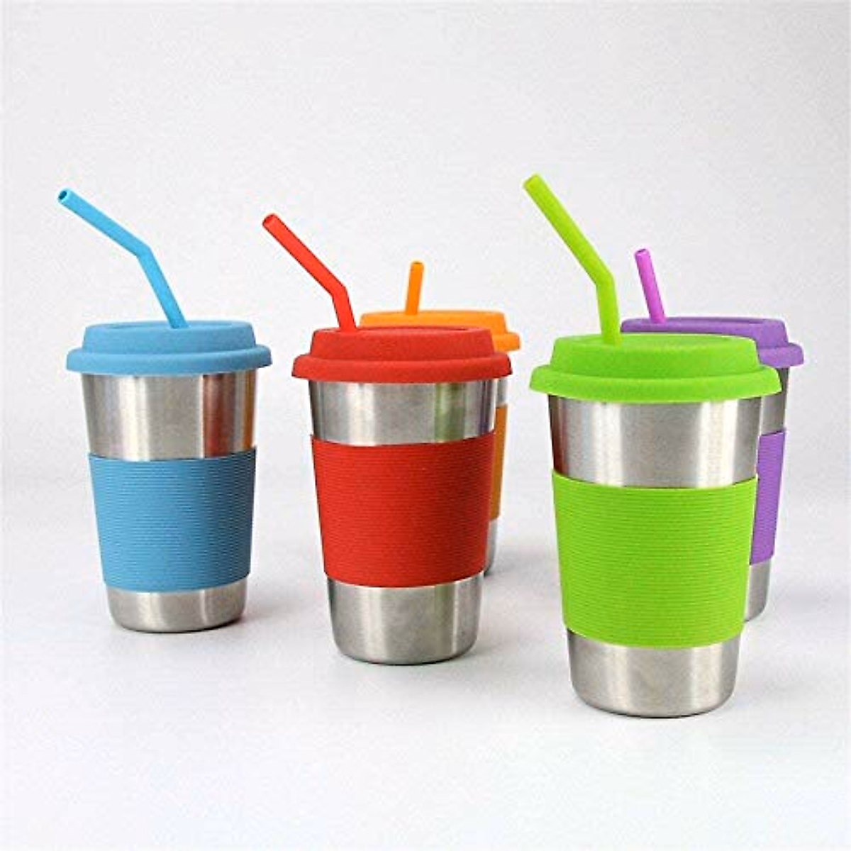 8 Pack - Reusable Regular Size Silicone Drinking Straws with 1 Cleaning Brushes, tifanso Extra long Flexible Coffee Drinking Standard Size Straws for 20oz and 30oz Tumblers and Mason Jars