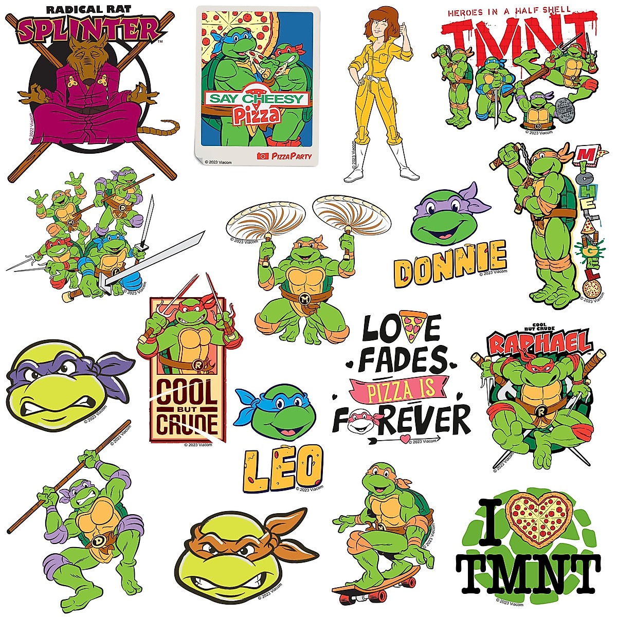 Teenage Mutant Ninja Turtles TMNT Variety Mix 50ct Vinyl Large Deluxe Stickers Variety Pack - Laptop, Water Bottle, Scrapbooking, Tablet, Skateboard, Indoor/Outdoor