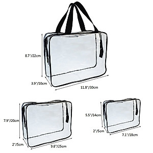 Wobe 5 Packs Clear Cosmetics Bag Make-up Bags Organizers, PVC Zippered Toiletry Carry Pouch Portable Makeup Bag for Vacation Travel, Bathroom and Organizing Waterproof Makeup Zipper Bag Vinyl Plastic