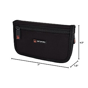 Protec Trumpet/Small Brass Multiple (4-Piece) Nylon Mouthpiece Pouch with Zipper Closure, Model A221ZIP,Black