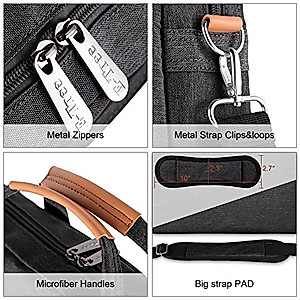 E-Tree Laptop Bag, 15.6 inch Shockproof Padded Laptop Case Briefcase Computer Bag Messenger Bag Work Bag 15 inch for Men Women Black