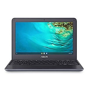 ASUS 2022 Newest Chromebook Laptop, 11.6 inch HD Display, MediaTek Quad-Core Processor, 4GB RAM, 32GB eMMC, 256GB MicroSD Card, 180 Degree, Dark Grey, Education, Chrome OS, Bundle with JAWFOAL
