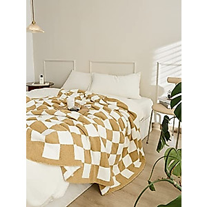 Aycery Ultra Soft Microfiber Checkered Throw Blanket - Checkerboard Grid Design, Warm and Cozy Decor for Home Bed Couch (60''x79'')