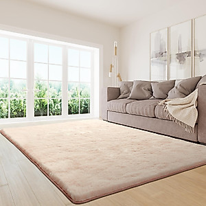 Large 8x10 Area Rugs for Living Room, Luxury Fluffy Shag Fuzzy Plush Soft Modern Area Rugs, Big Indoor Thick Soft Nursery Rug, Anti-Skid Fluffy Indoor Carpet for Kids Room Home Decor, Pink