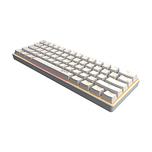 PXN K30 60% Mechanical Keyboard Wireless Mobile Gaming Keyboard Backlit Wired LED Mini Compact Keyboards Compatible with Android PC Laptop (White)