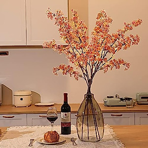 Sunm Boutique 3PCS Cherry Blossom Branches, Pink Plum Blossom Flowers Artificial Cherry Blossom Decor Tree Stems Faux Cherry Flowers Vase for Wedding Home Table Party Beach Theme Decor, 39''