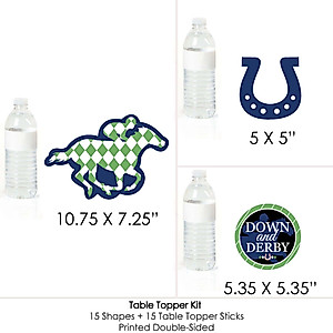 Big Dot of Happiness Kentucky Horse Derby - Race Party Centerpiece Sticks - Table Toppers - Set of 15