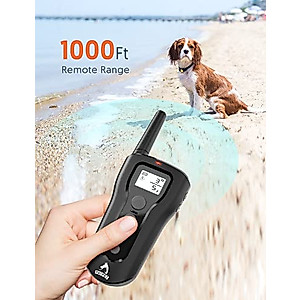 PATPET Dog Training Collar with Remote - Rechargeable Shock Collar for Medium Large Dogs 1000Ft Remote Range 3 Training Modes IPX7 Waterproof Black