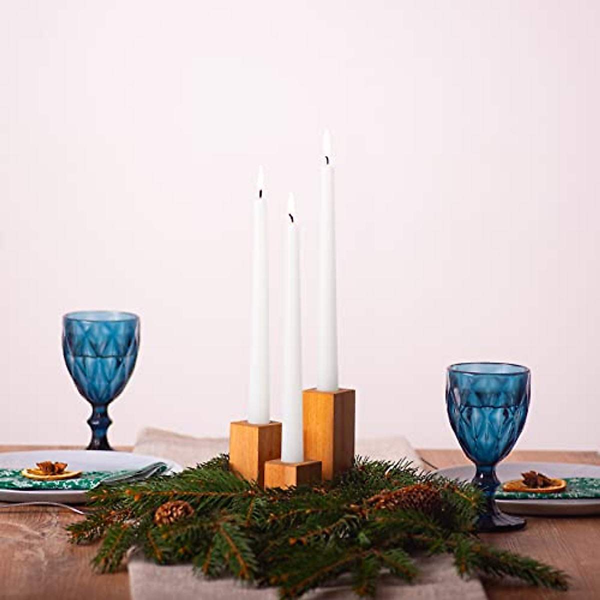 CANDWAX White Taper Candles 10 inch Dripless - Set of 4 Tapered Candles Ideal as Dinner Candles - Smokeless and Unscented Taper Candles Long Burning - Hand Poured Tall Candlesticks