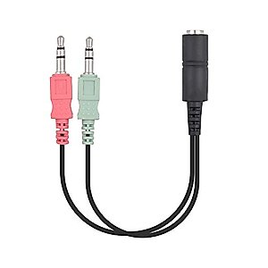 Y Splitter Cable Adapter for Astro A10 A40 Turtle Beach HyperX Cloud SteelSeries Sennheiser Razer & Other Gaming Smartphone Headsets with TRRS CTIA Headphone & Mic Plug