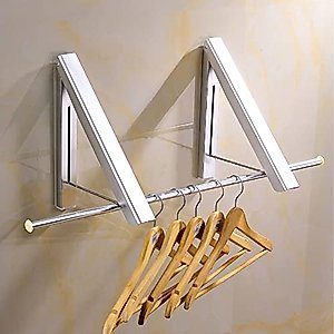 Dehomy Clothes Drying Rack Indoor/Outdoor Wall Mounted Folding Aluminum Folding Clothes Hanger Hanging on Bathroom,Bedroom Balcony and Laundry,Home Storage Organizer (2 Pack)