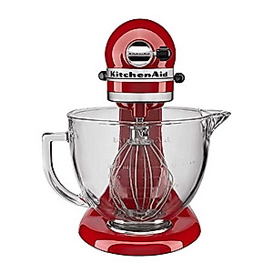 KitchenAid KSM105GBCER 5-Qt. Tilt-Head Stand Mixer with Glass Bowl and Flex Edge Beater - Empire Red
