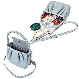 Milan Chiva Crossbody Bags for Women Cute Cloud Pouch Designer Ruched Clutch Purse Top Handle Shoulder Handbag MC-1006JN