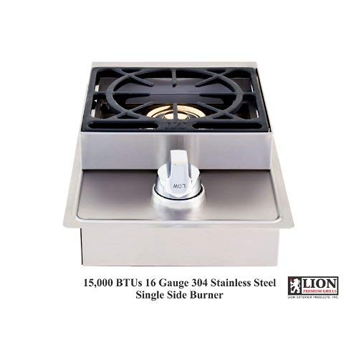 Lion Premium Grills L6247 Propane Gas Single Side Burner, 20-1/2 by 12-1/2-Inch