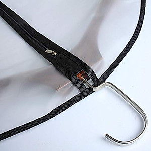 HomeClean Garment Bag (Set of 6) Black Side Breathable Clear Full Zipper Bags for Clothes Storage (24'' x 40'', Black)