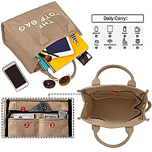 The Tote Bag for Women Crossbody Canvas Tote Bag Traveler Handbag Zipper Canvas Tote Bag