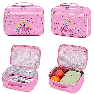 LEDAOU Kids School Backpack with Lunch Box for Girls Bookbag School Bag Preschool Kindergarten Toddler Backpack Tie Dye (Gradient Blue Purple-Cosmos)