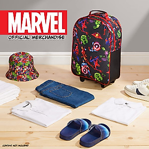 Marvel Kids Suitcase for Boys Foldable Trolley Hand Luggage Bag Carry On Avengers Travel Bag with Wheels Cabin Bag Wheeled Bag with Handle Spiderman Trolley Suitcase Boys (Multicolor Avengers)