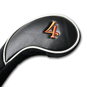 CRAFTSMAN GOLF Black Iron Head Covers Headcover Set with Colorful No. for Taylormade Cobra Mizuno Etc.Suitable for Right and Left Hander Golfer