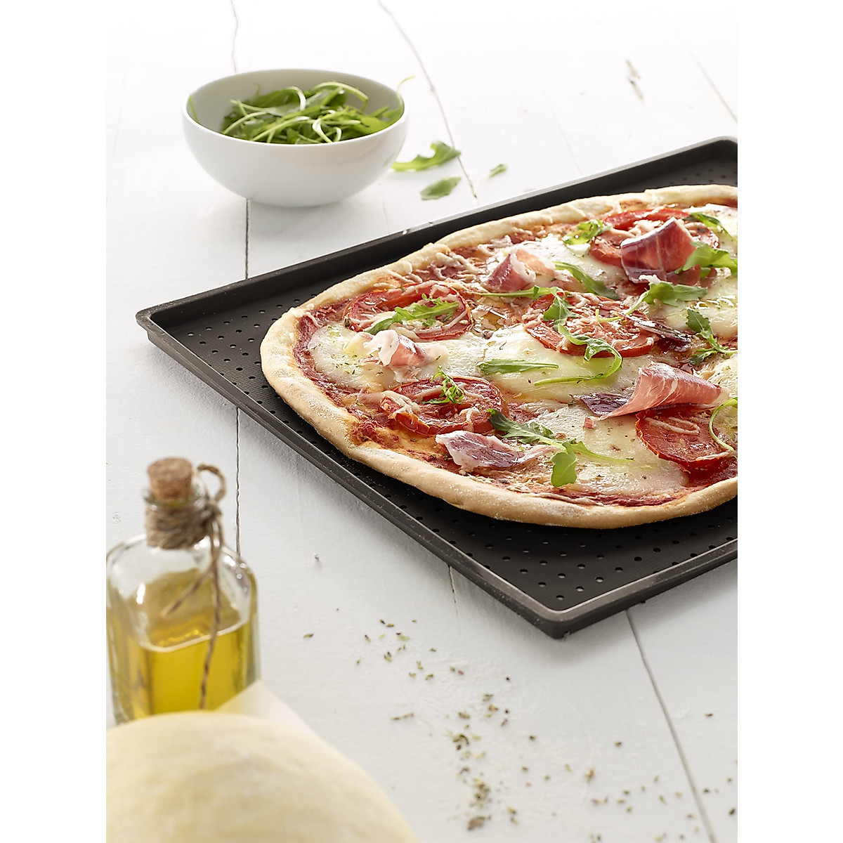 Lekue Micro Perforated Silicone Baking Pizza Mat, 15.7" x 0.59" x 11.8", Brown