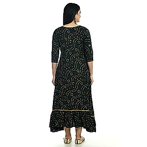 AnjuShree Choice Women Indian Tunic Tops rayon Kurti Dark Green