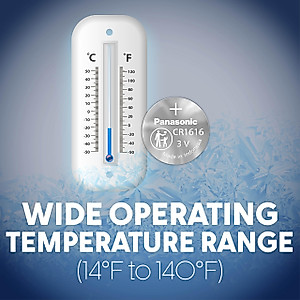 Panasonic CR1616 3.0 Volt Long Lasting Lithium Coin Cell Batteries in Child Resistant, Standards Based Packaging, 4-Battery Pack
