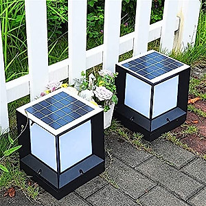KLFJFD Solar Lights Outdoor,LED Solar Pillar Lamp Modern Simple Metal Aluminum Outdoor Post Light,Villa Park Home Garden Decoration