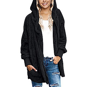 luvamia Womens Winter Jackets Open Cardigan Fall Coats for Women Comfy Outfits for Women Fall Outfits Black Size Small Size 4 Size 6