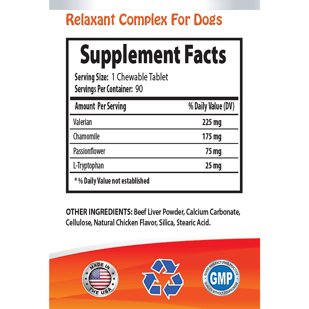 MY LUCKY PETS LLC Dog Stress Bites - Dog Relaxant - STESS and Anxiety Relief Calmer - Advanced Platinum Formula - Valerian Root for Dogs - 1 Bottle (90 Chewable Tablets)