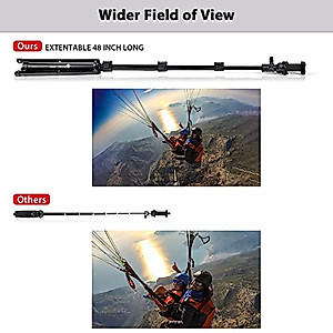 Hpusn Phone Tripod Stand: 48 inches Extendable Cell Phone Tripod, Selfie Stick for iPhone & Android Phone, Heavy Duty Aluminum & Lightweight