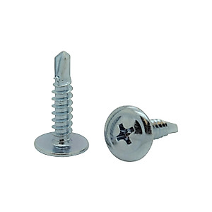 100 Qty #8 x 3/4" Zinc Wafer Modified Truss Head TEK Self Drilling Sheet Metal Screws (BCP73)