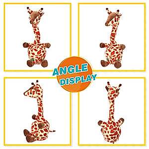 Easfan Dancing Singing Giraffe Repeat What You Say Talking Stuffed Animal Funny Interactive Electric Toy Mimicking Speaking Recording Musical Plush Gifts for Kids,14"
