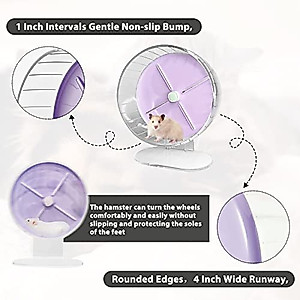 PETSTAY Hamster Wheel Silent Hamster Exercise Wheel with Adjustable Stand and Towel,10.2 inch Quiet Spinner Hamster Running Wheels Hamster Cage Accessories for Small Animals Gerbils Mice (Purple)