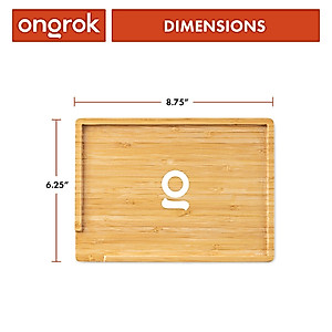 ONGROK Bamboo Tray, Small (9x6 in), Mini Wooden Tray with Small Rolling Surface