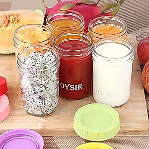 OYSIR 8 OZ Glass Baby Food Storage Containers, 6 Pcs Baby Jars with Lids, Reusable Small Glass Baby Food Containers for Infant & Baby, Freezer, Microwave/Dishwasher Safe