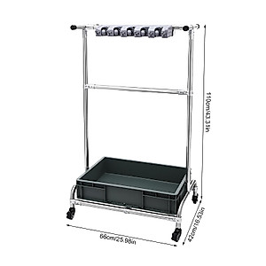 JAYGOVAN Broom and Mop Holder Put Wet Mops Movable Floor-Mounted Mop Rack Floor Standing Cleaning Tool Cart Storage with 12 Pack and Wheel Broom Holder Organizer for Garden,Garage, Shed, Outdoor