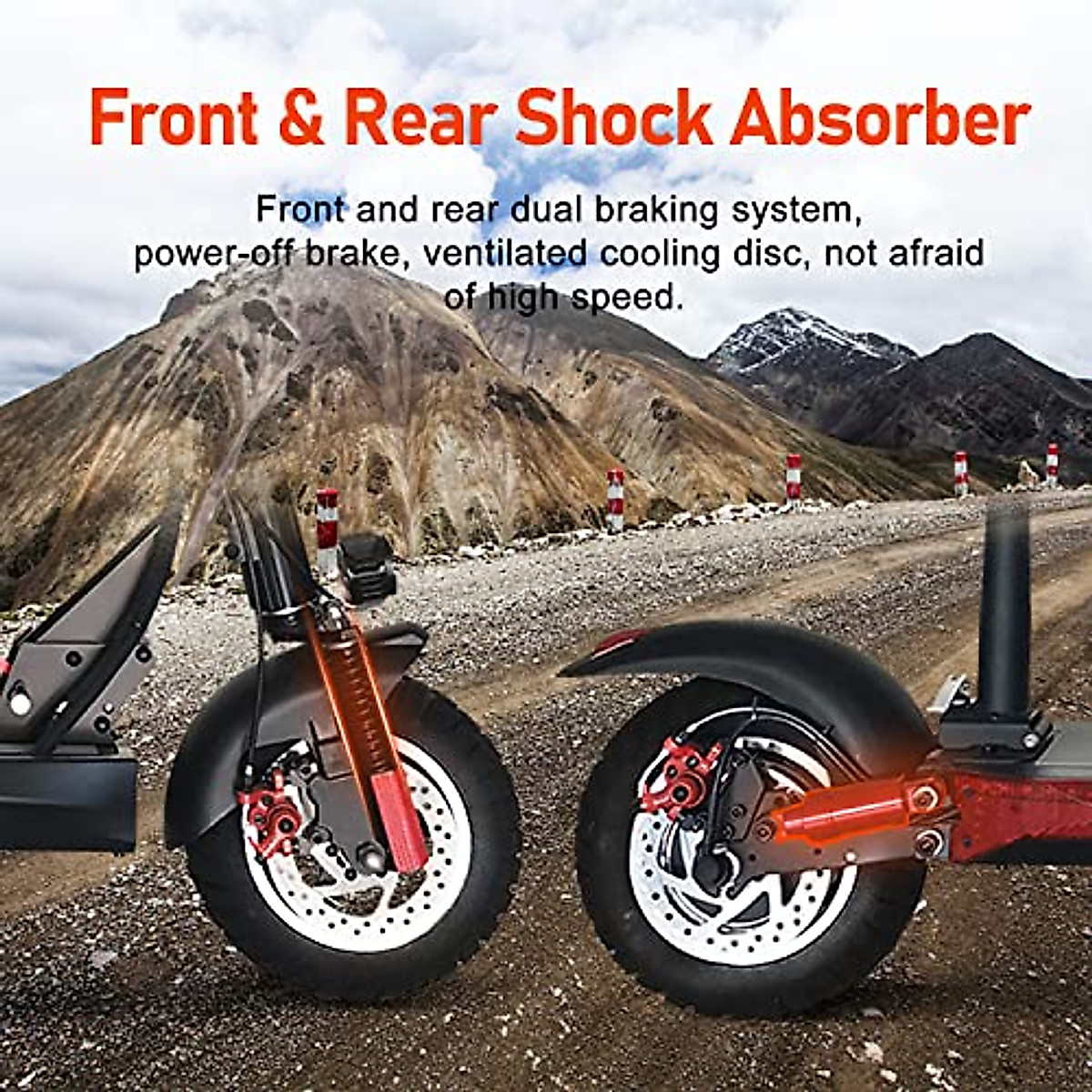 Electric Scooter 1200W/500W, 28-30 Mph & 28-43 Miles Electric Scooter for Adults, 48V Large Capacity Battery, 10'' Off Road Tires Dual Disc Brake, Folding E Scooter for Commuting/Off Road