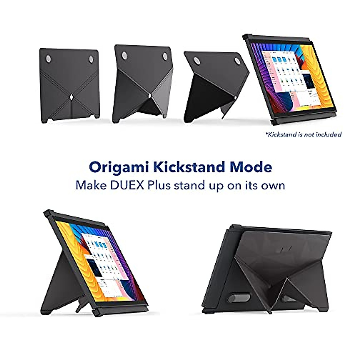 Mobile Pixels MPDUEXPLUS-RB Duex Lite 12.5" Portable Monitor Full HD 1080P IPS Screen Grey - Certified (Renewed)