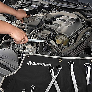 DURATECH 50-Degree Offset Wrench Set, SAE, Double Box End Wrench Set, 8-Piece, 1/4'' to 1-1/4'', 12 Point, CR-V Steel, with Easy Hang Rolling Pouch