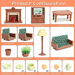 Dollhouse Furniture Set for Kids Toys Miniature Doll House Accessories Pretend Play Toys for Boys Girls & Toddlers Age 3+ with Living Room