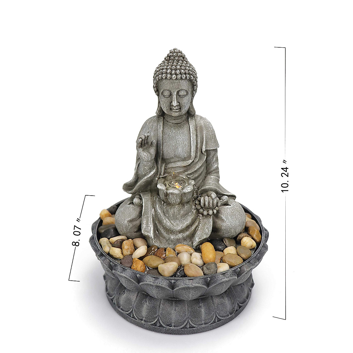 Warm Garden Buddha Fountain Tabletop Water Fountain-Sitting Buddha Tabletop Water Fountain Zen Fountain