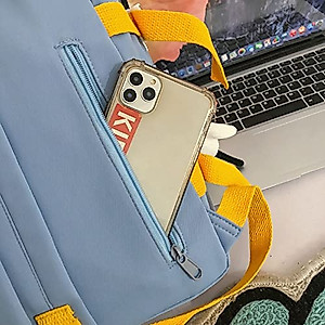 GLIGLITTR Kawaii Backpack for School Aesthetic Bookbag Cute Anime Backpacks for Girls Kids Shoulder Bag College Students Bag(Blue&Yellow)
