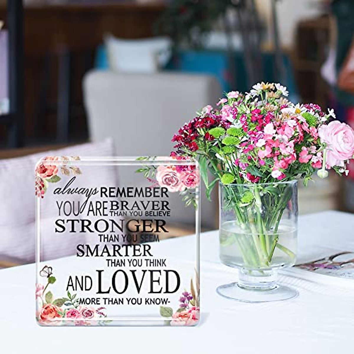 AerWo Inspirational Gifts for Her Him, Motivational Quotes Desk Decor Gifts for Birthday & Graduation, Positive Plaque for Home Office