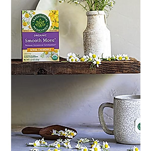 Traditional Medicinals Organic Smooth Move Senna Chamomile Herbal Tea, Relieves Occasional Constipation, (Pack of 2) - 32 Tea Bags Total