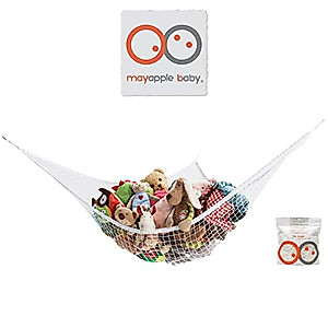 Mayapple Baby Stuffed Animal Toy Hammock, Premium Plush Toy Hanging Organizer, SKY JUNGLE, Jumbo Large Storage Mesh Pet Net,White