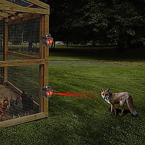 Careland 2 Pack Solar Powered Animal Repeller for Chicken Coop Livestock Farm Garden Night Time Predator Eyes Animal Deterrent Powerful Lights to Scare Away Coyote Deer Raccoon Skunk