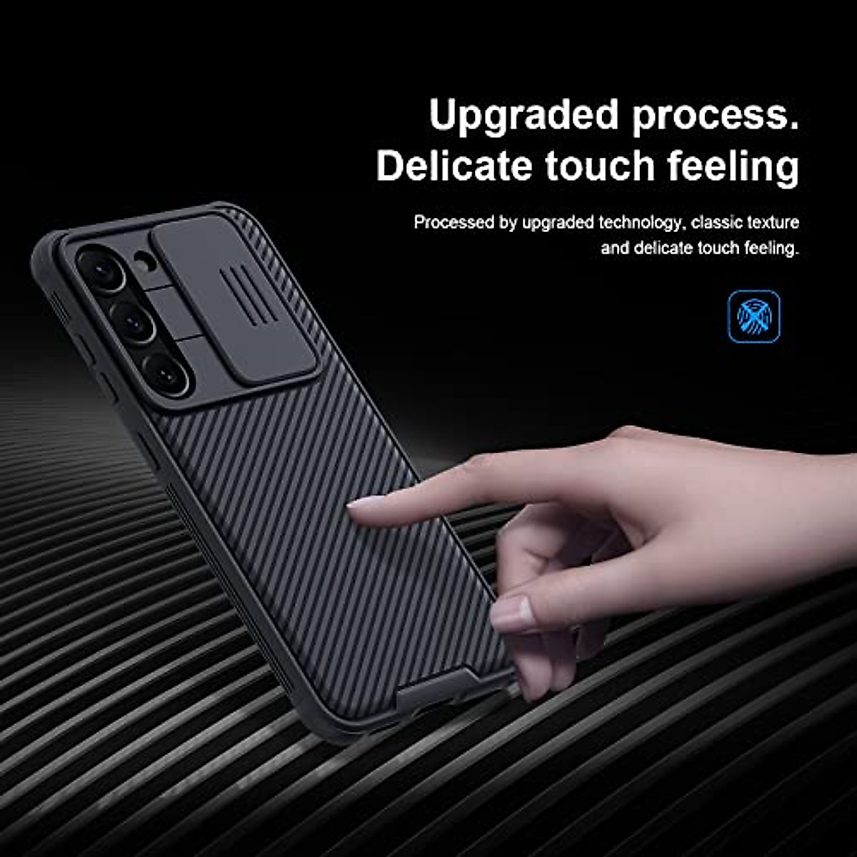 Mangix for Samsung Galaxy S23 Plus Case with Camera Cover,Slim Fit Thin Polycarbonate Protective Shockproof Cover with Slide Camera Cover, Upgraded Case for Samsung Galaxy S23 Plus/S23 + Black