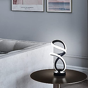 AVANLO Modern Table Lamp, RGB Touch Spiral Bedside Lamp, Unique Dimmable LED Table Lamp for Bedroom, Cool Desk Nightstand Lamps for Living Room Office Home Decor Ideal Gifts (Art Deco)