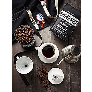 Koffee Kult Dark Roast Whole Bean Coffee - Small Batch Gourmet Aromatic Artisan Blend 100% Arabica Coffee Beans Organically Sourced (Dark Roast, 32oz)