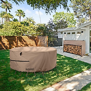 ULTCOVER Round Patio Furniture Cover - Outdoor Waterproof Table with Chair Set Cover 76 inch